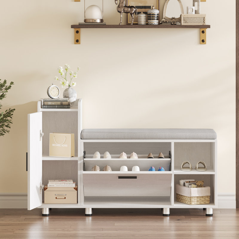 hosote Shoe Storage Bench With Flip Drawer Shoe Cabinet & Reviews | Wayfair